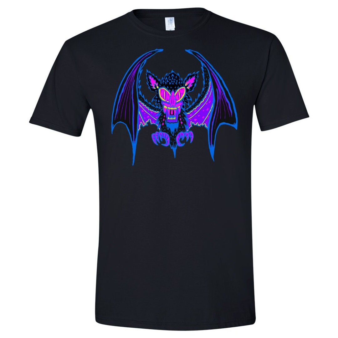 Gnarly Bat T-shirt Neon Bat Halloween Spooky Gift Creepy - Etsy