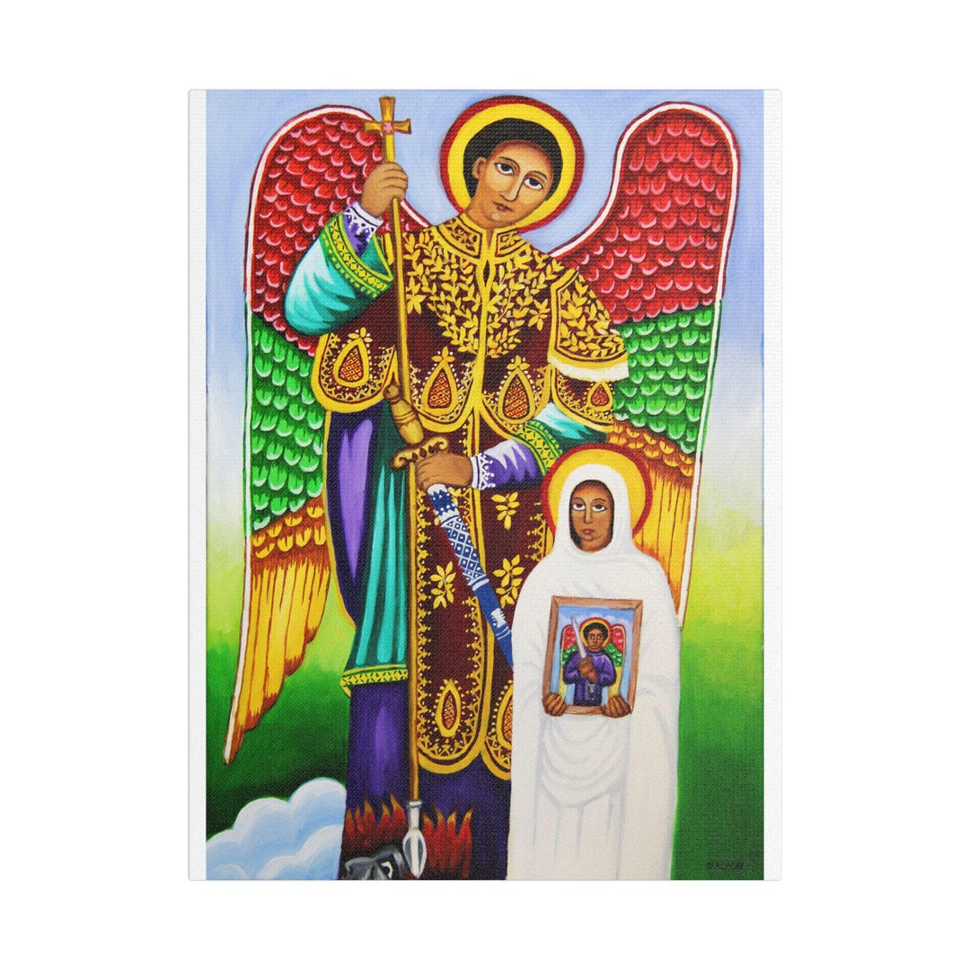 UK: Archangel St. Michael Art Print - Satin Canvas, Orthodox Tewahedo ...