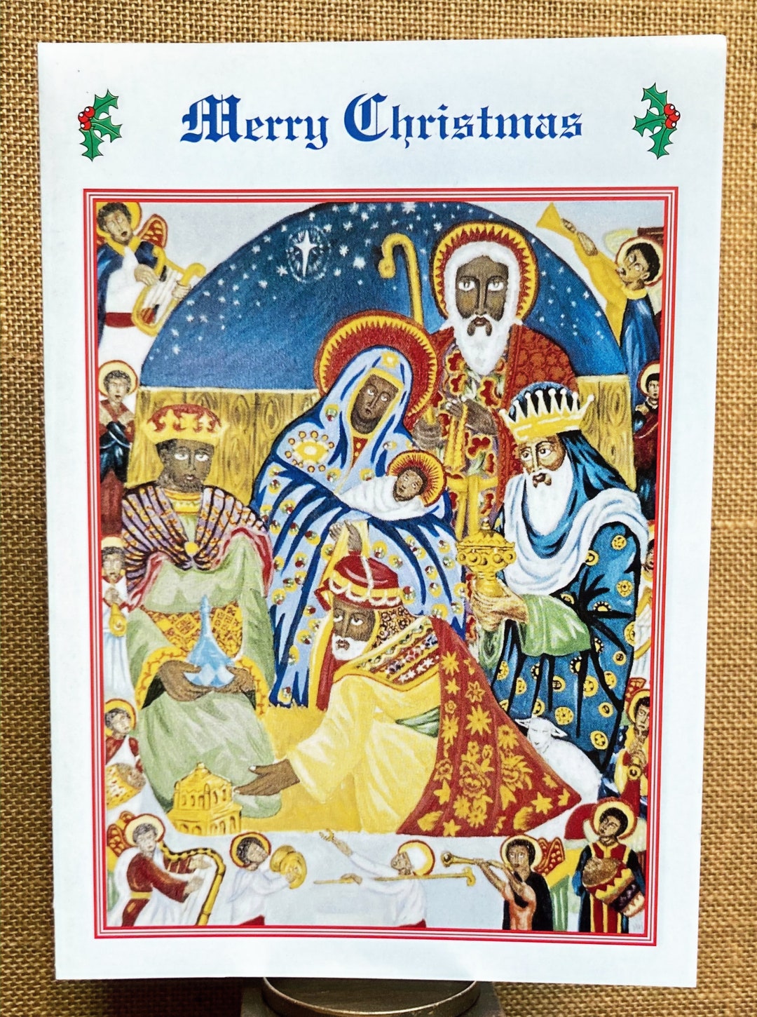 Christmas Carol by Haile Maskel 1995 Greeting Card Joyful Holiday ...