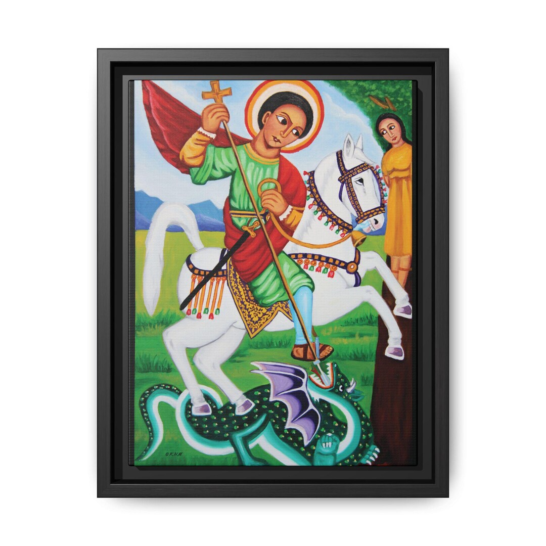 St. George Ethiopian Christian Art Print on Canvas K. Haile Maskel ...