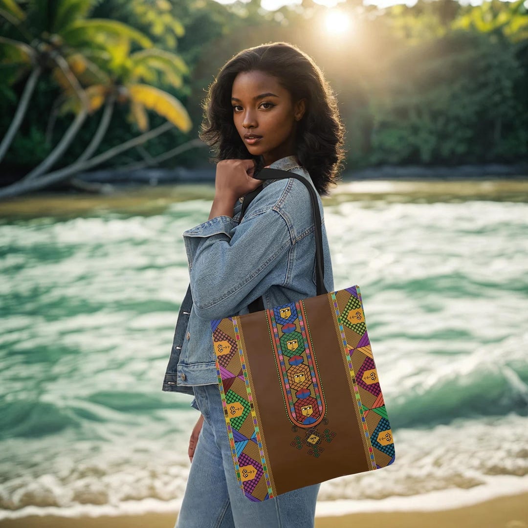 Queen of Sheba Tote Bag: Ethiopian Art Polyester Canvas, Saba Design - Etsy