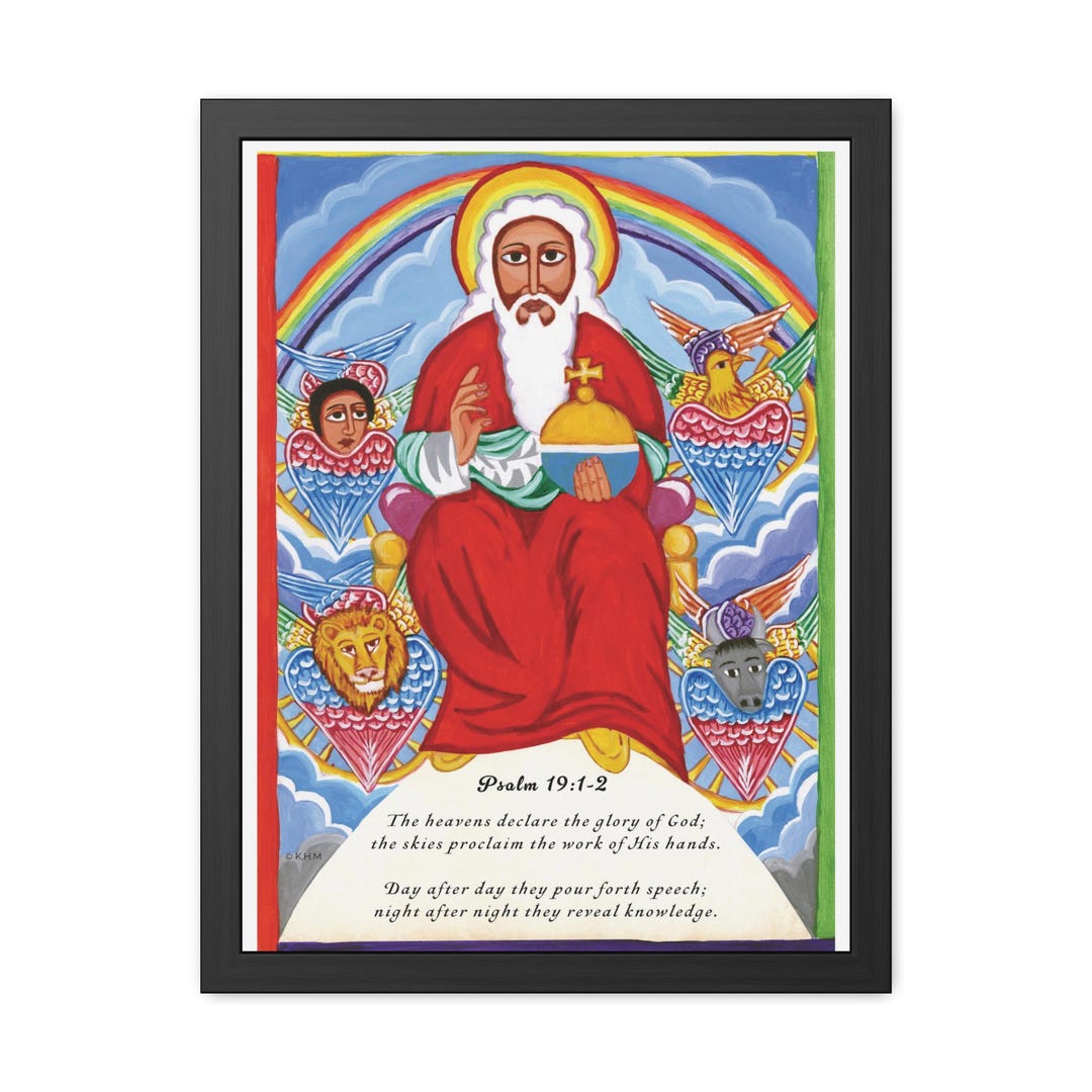 Egziabher Ab | Art Print | Tetramorph Symbolism | Hand-crafted Frame ...