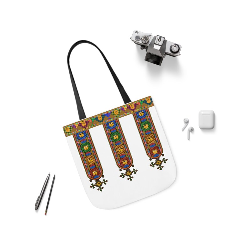 Queen of Sheba Tote Bag White Tigray Art Design Saba Tilet Ethiopian ...