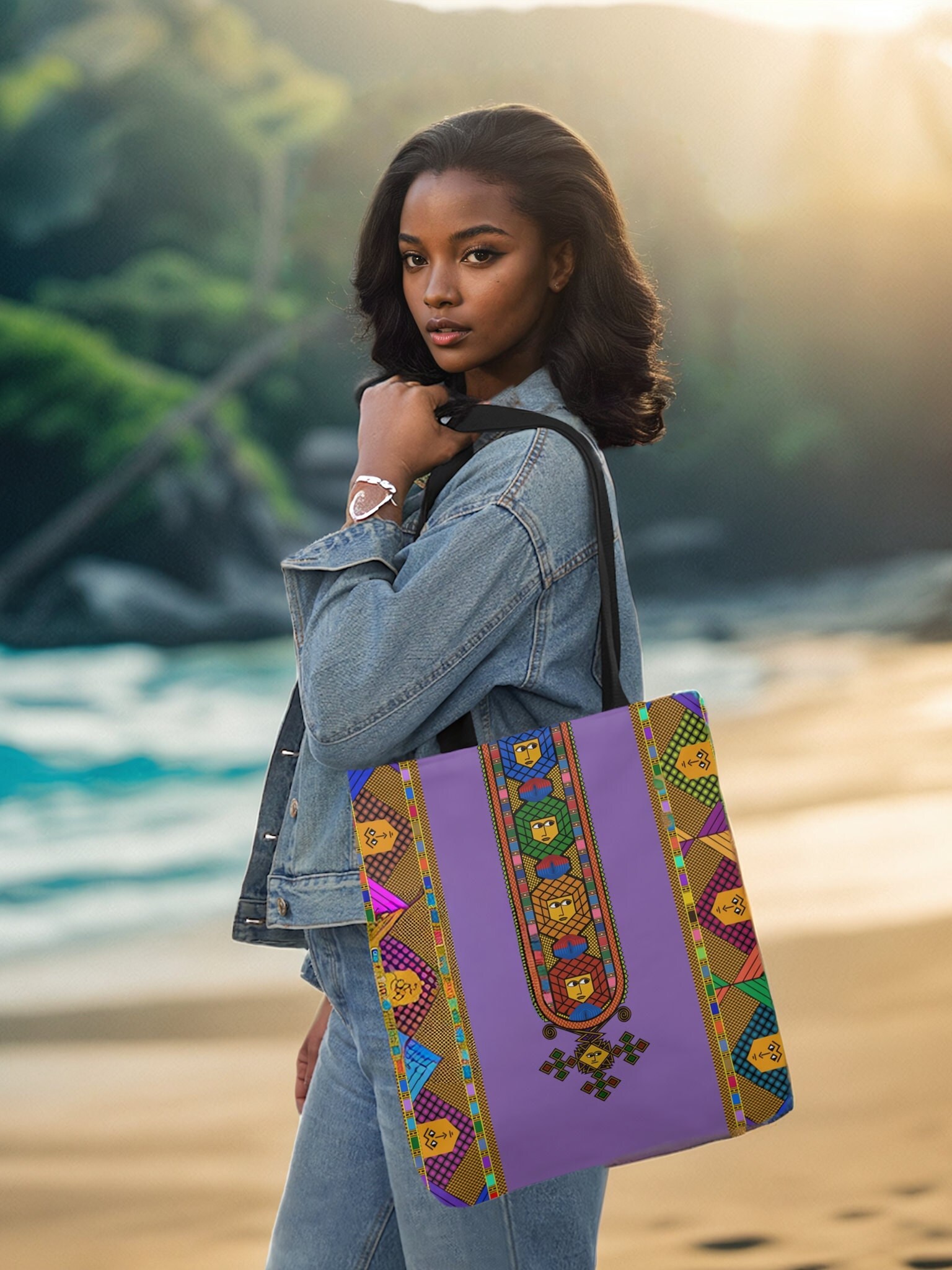 Queen of Sheba Tote Bag: Ethiopian Saba Tilet Design - Etsy