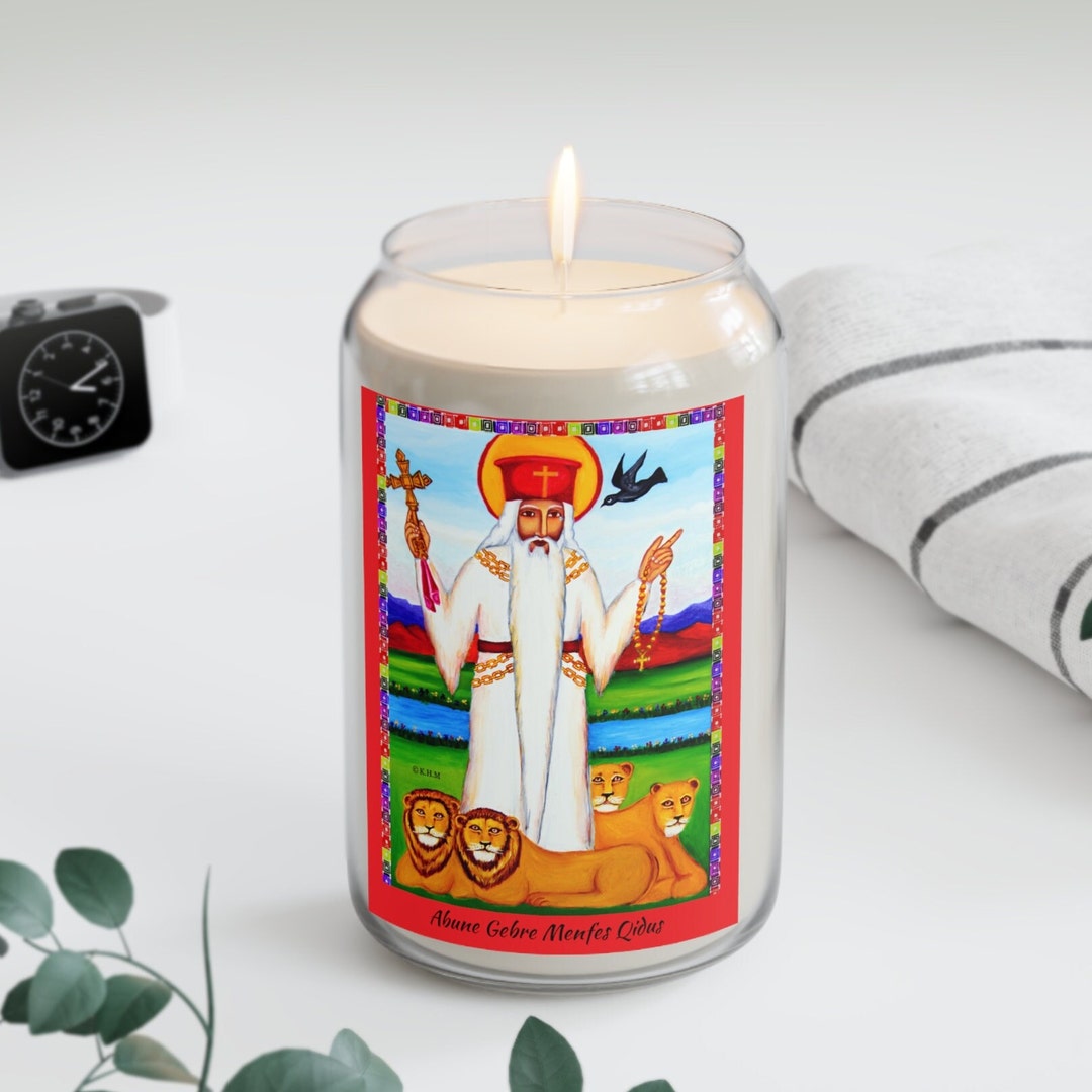 Abune Gabre Menfes Qidus Candle: Ethiopian Saint Scented Soy Candle - Etsy