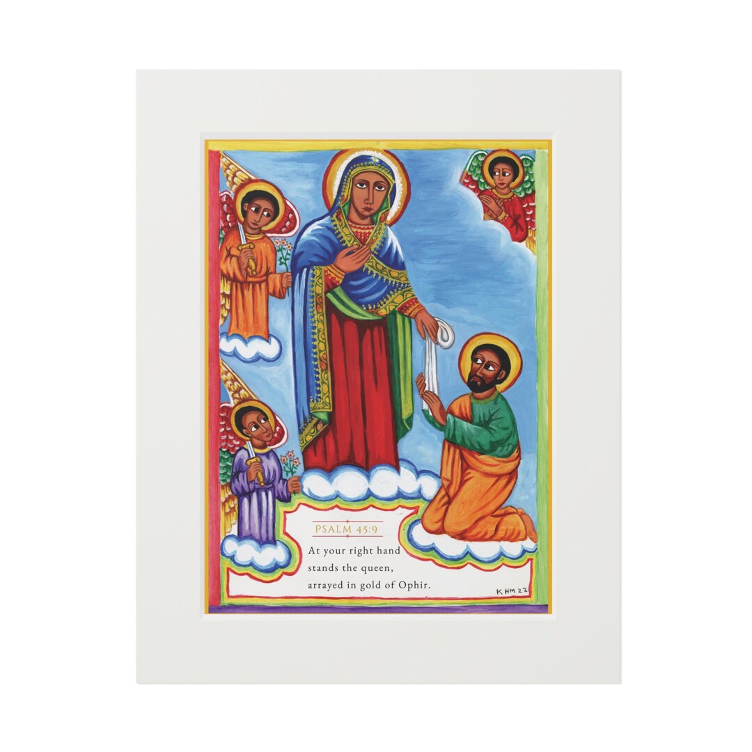 The Assumption of St. Mary & St. Thomas Icon Print | Orthodox Tewahedo ...