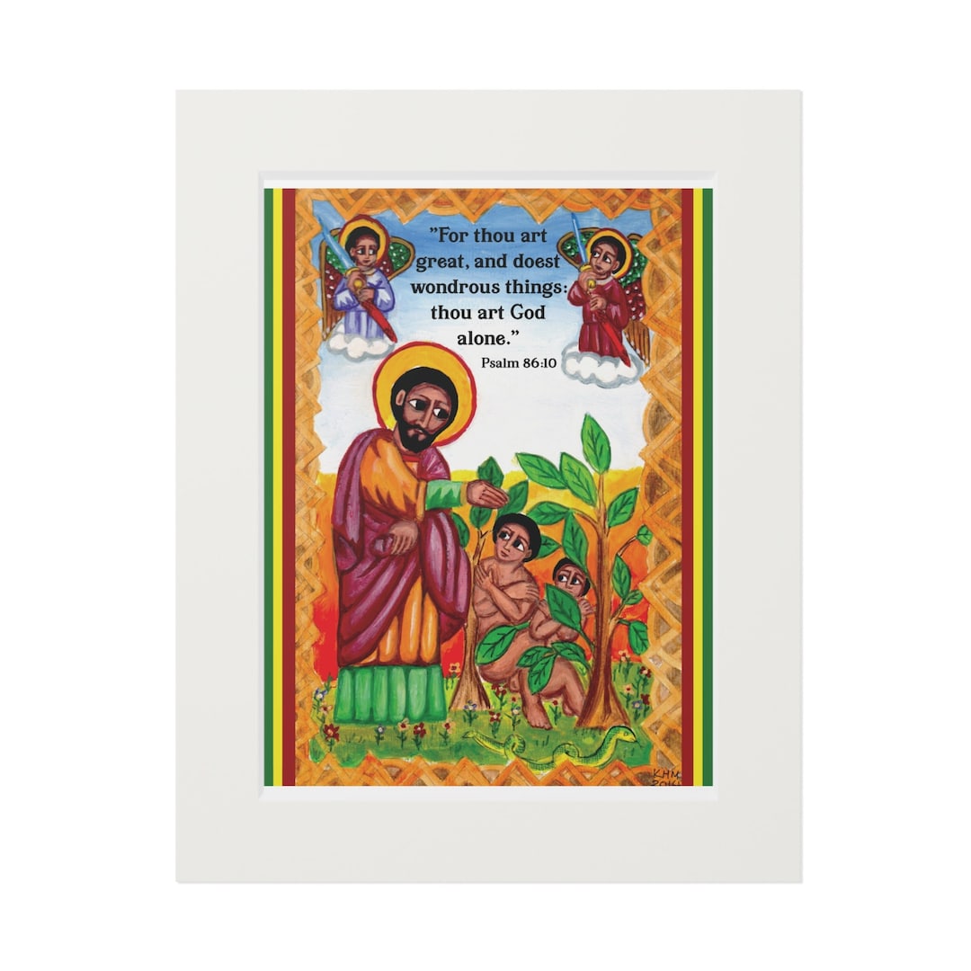 Ethiopian Christian Art Print - 'garden of Eden, Psalm 86:10' by Haile ...