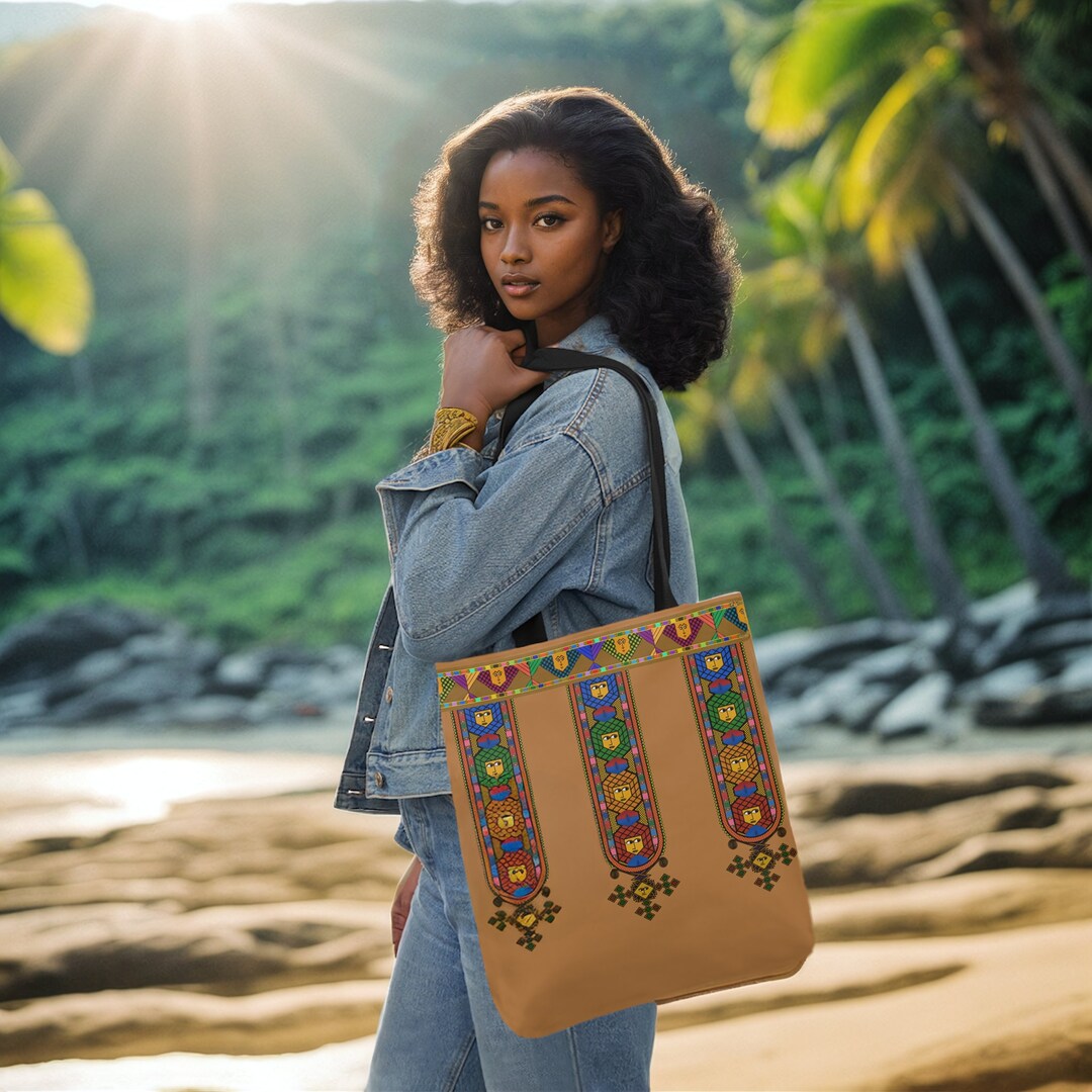 Queen of Sheba Tote Bag - Light Brown | Tigray Art Design | Ethiopian ...