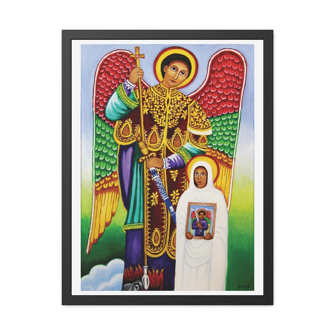 Archangel St. Michael Art Print Framed Giclée on Premium Paper ...