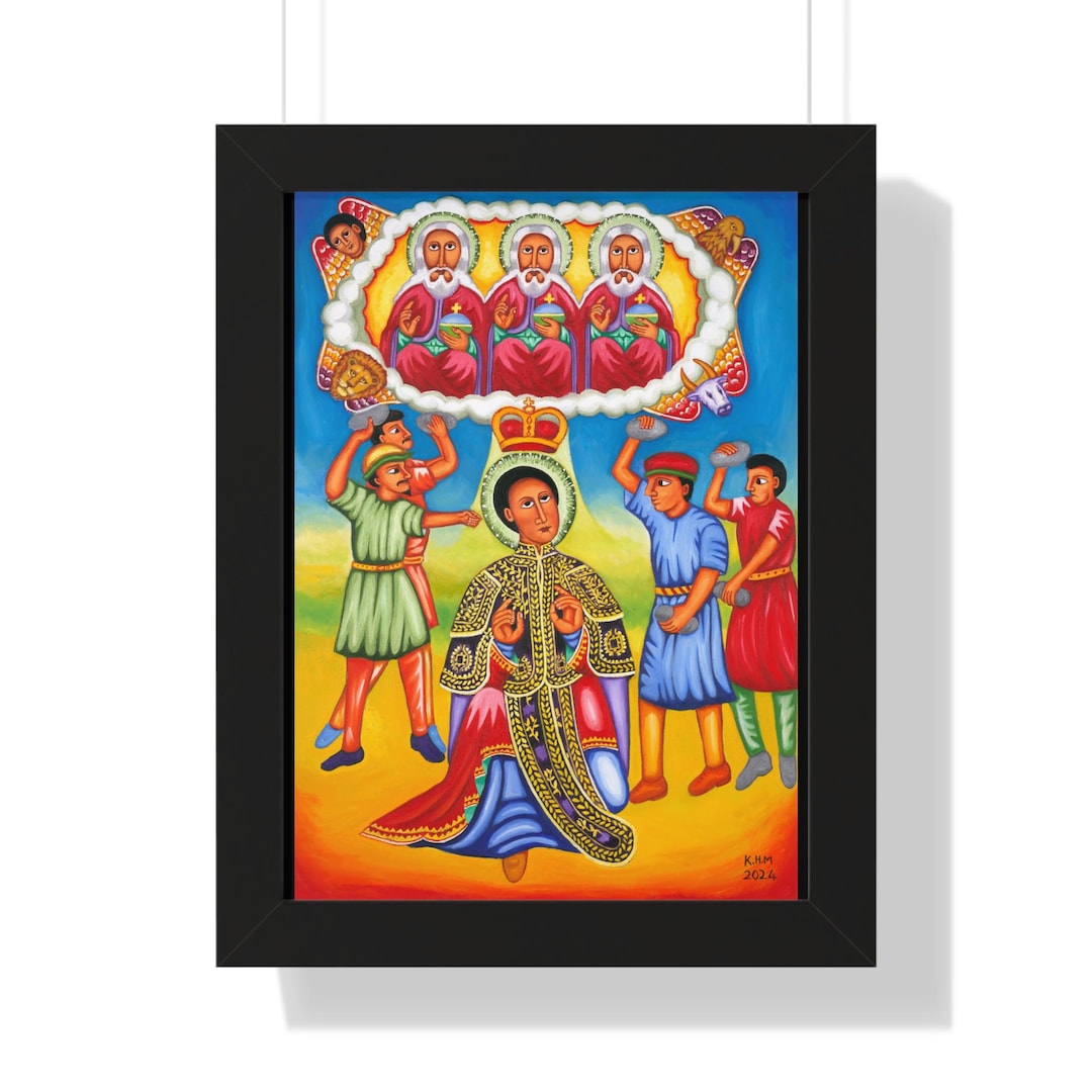 Saint Stephen Orthodox Icon Framed Poster | Archdeacon & First Martyr ...