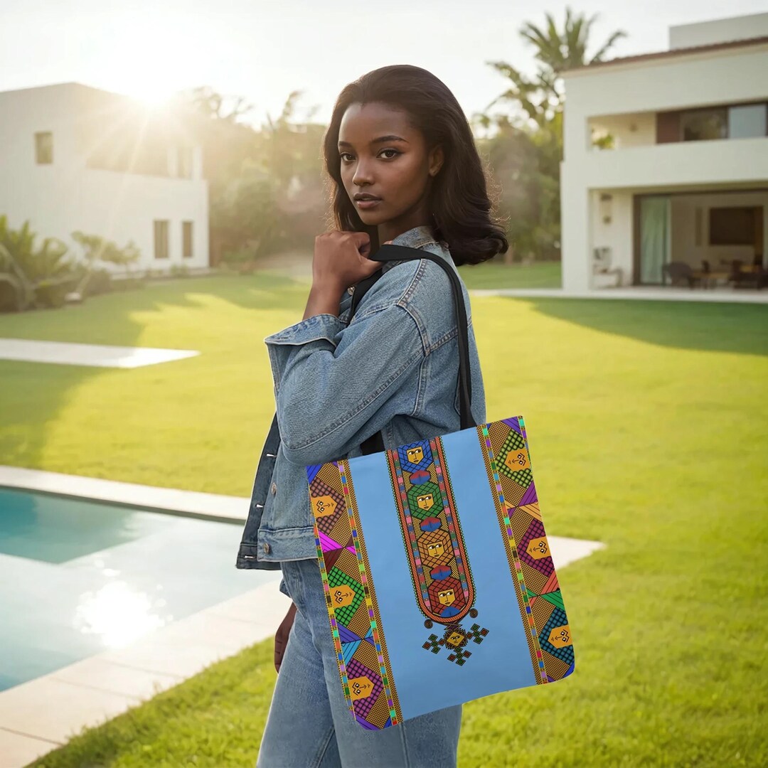 Queen of Sheba Tote Bag: Ethiopian Art Polyester Canvas - Etsy