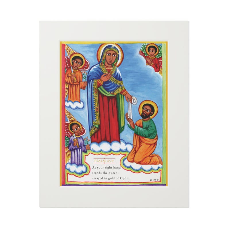 The Assumption of St. Mary & St. Thomas Icon Print | Orthodox Tewahedo ...