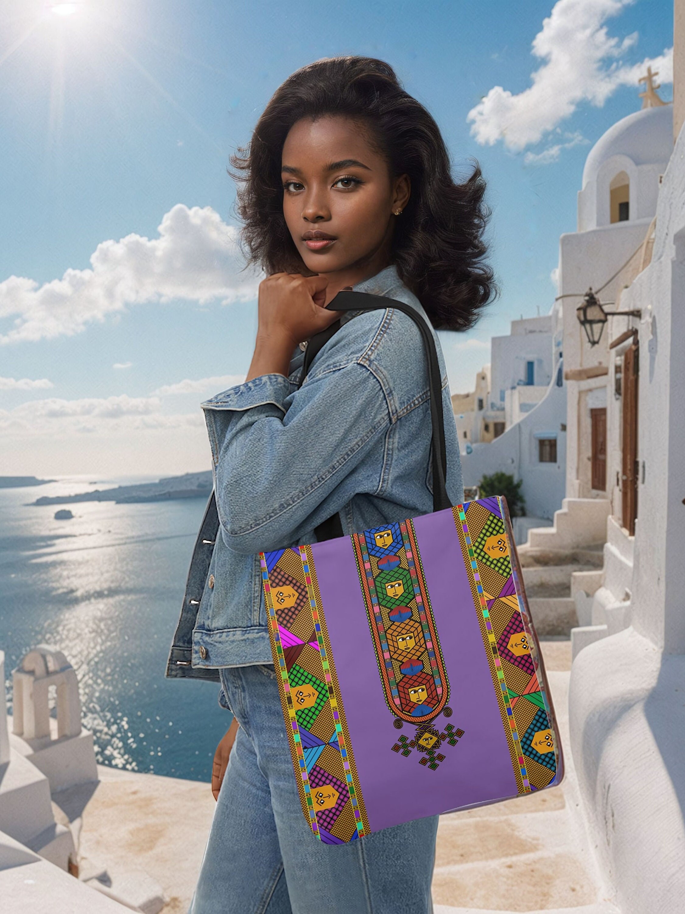 Queen of Sheba Tote Bag: Ethiopian Saba Tilet Design - Etsy