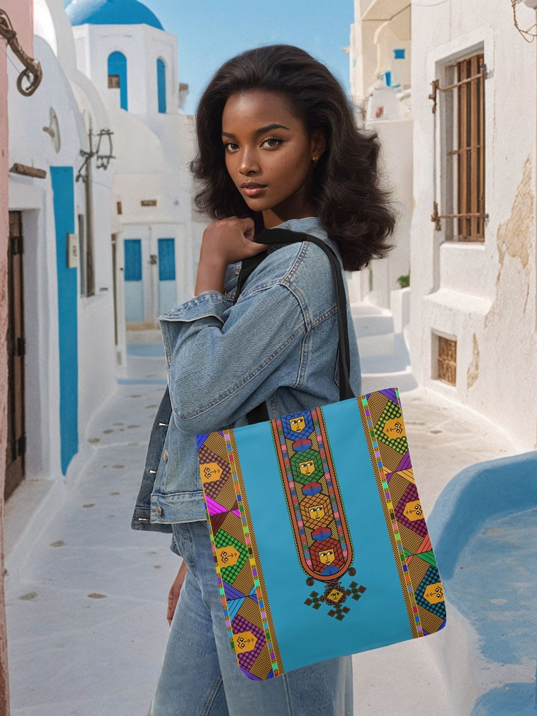 Ethiopian Queen of Sheba Tote Bag | Saba Design Polyester Canvas ...