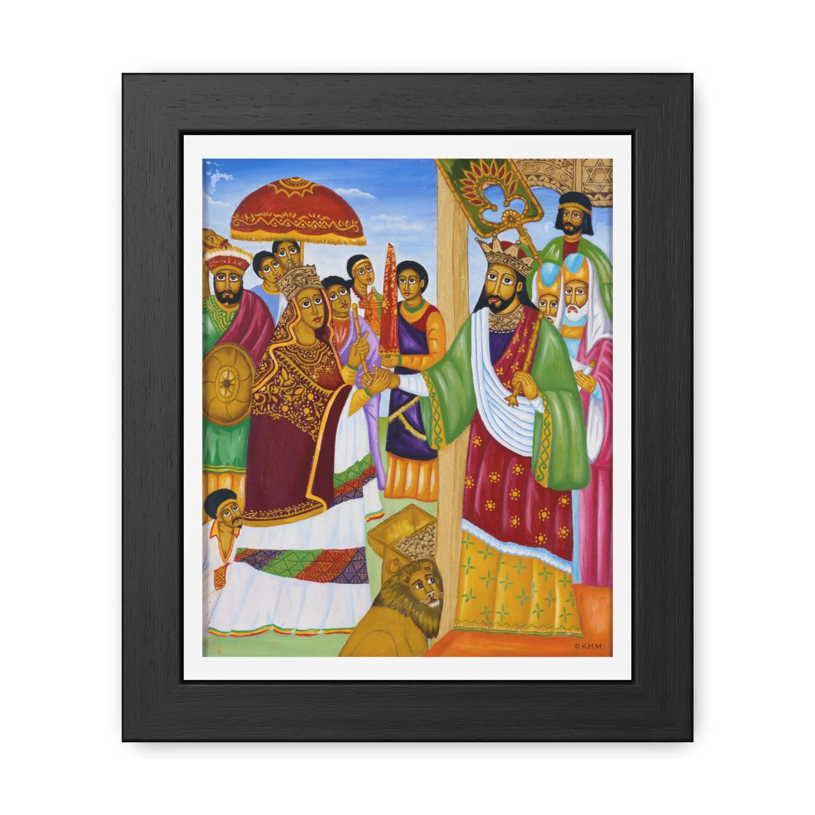 Queen of Sheba Visits King Solomon: Ethiopian Art, Framed Poster - Etsy