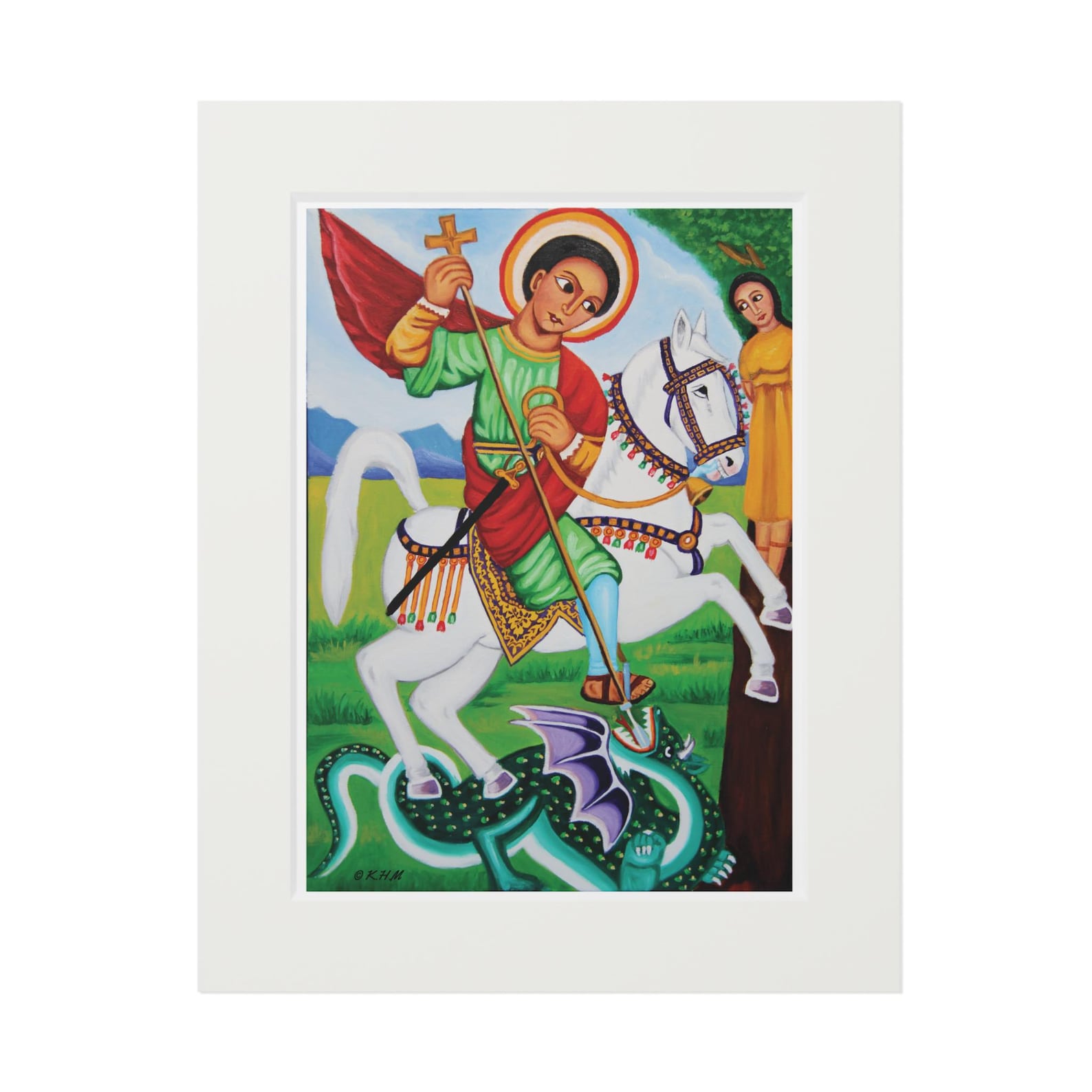 St. George Ethiopian Christian Art Print by K. Haile Maskel | 11x14 ...