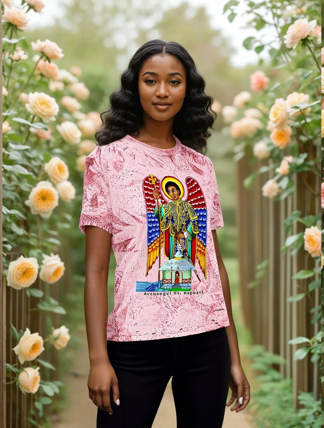 Archangel St. Raphael T-shirt - Ethiopian Orthodox Christian Tee ...