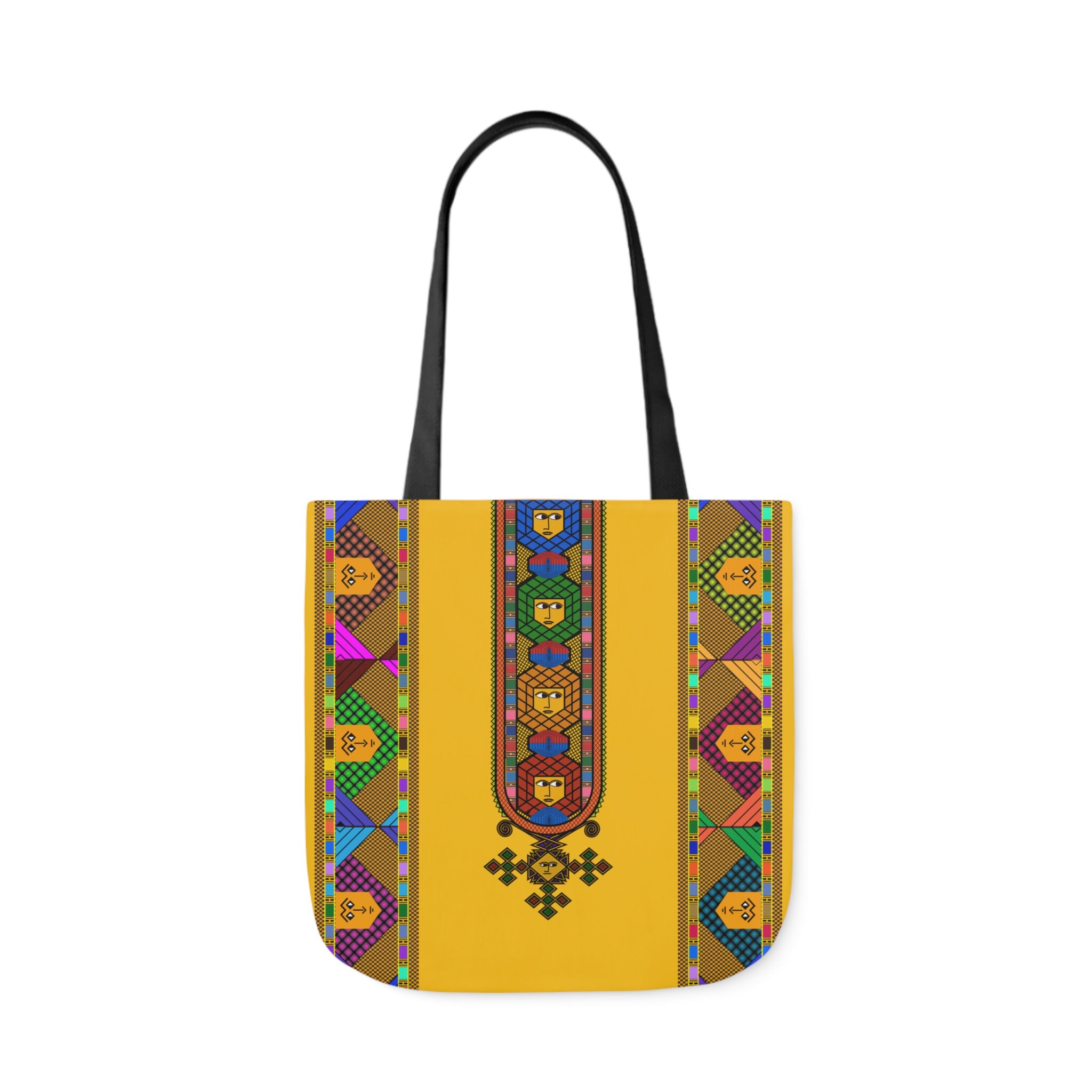Ethiopian Queen of Sheba Tote Bag Yellow Saba Design Polyester Canvas ...