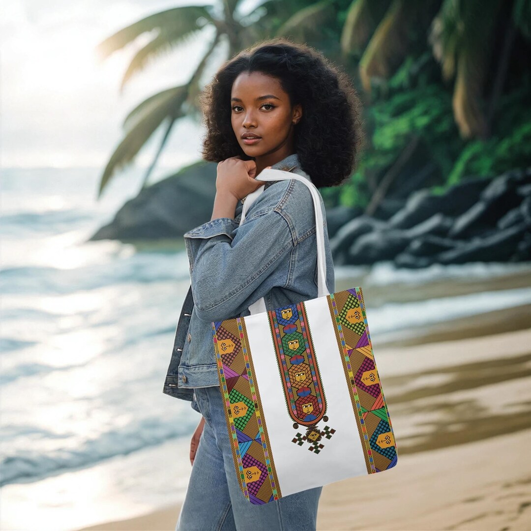 Ethiopian Queen of Sheba Tote Bag | Saba Design Polyester Canvas ...