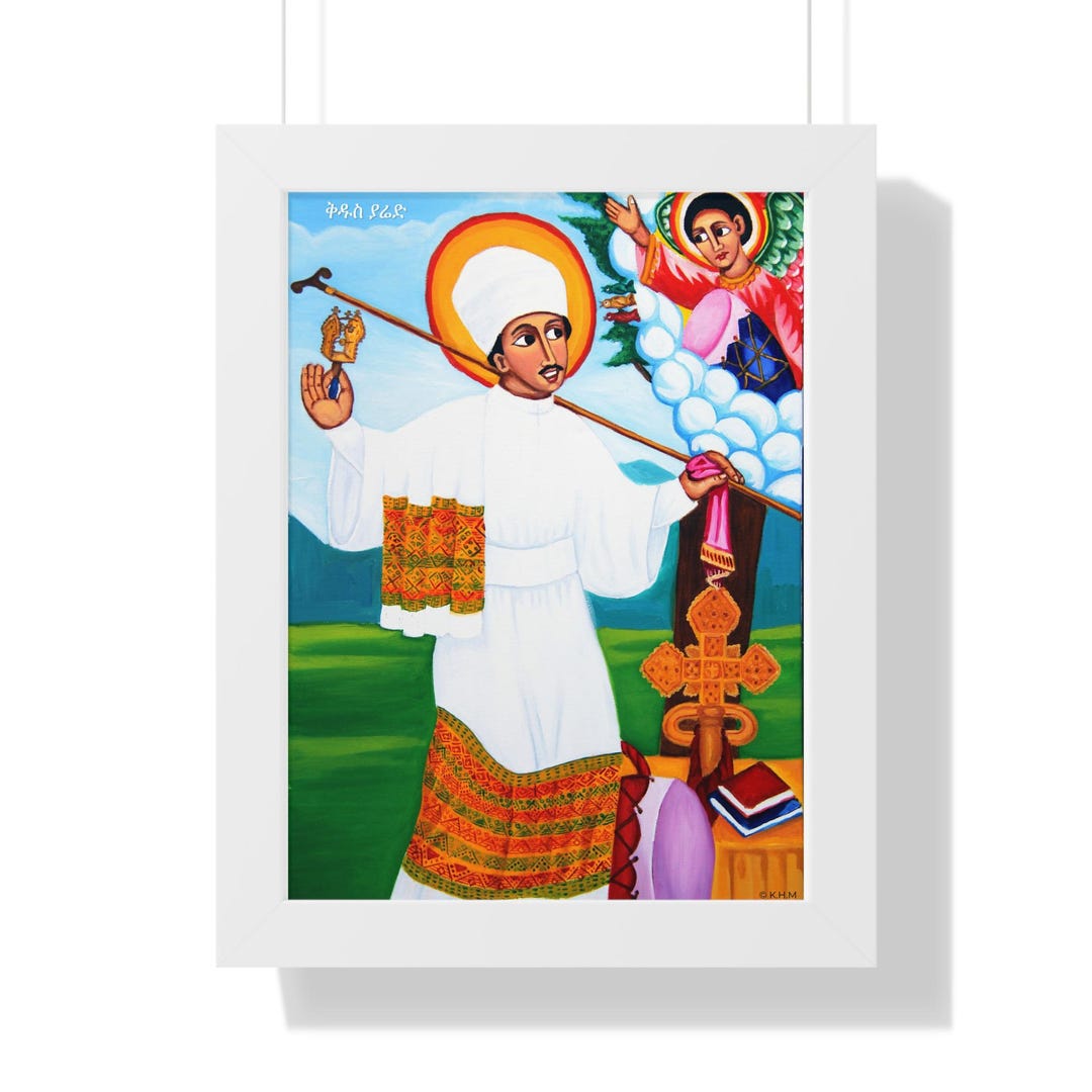 Saint Yared Framed Poster: Ethiopian Orthodox Art, Ready-to-hang - Etsy