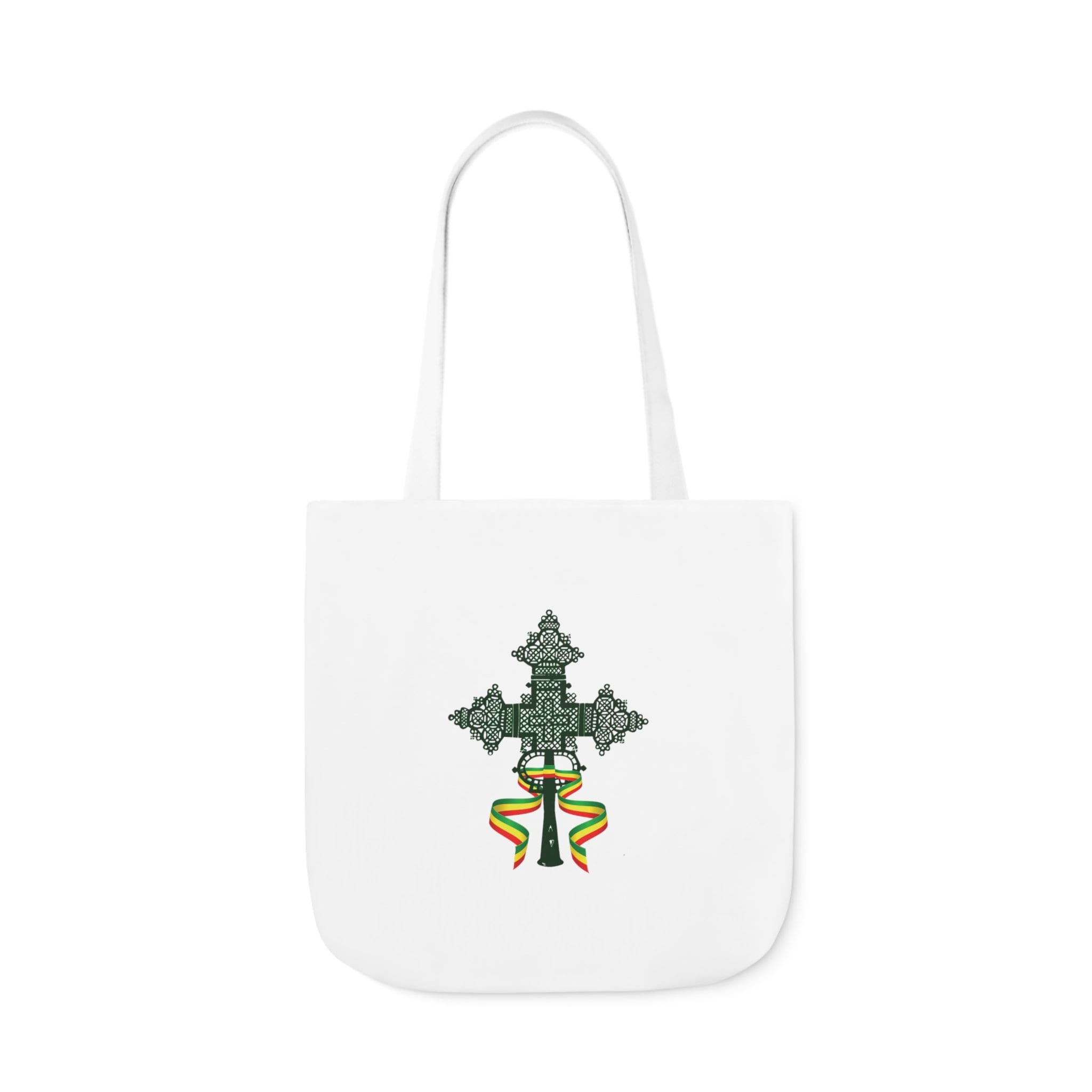 Ethiopian Cross Tote Bag (white / Green Cross) : Symbol of Culture ...