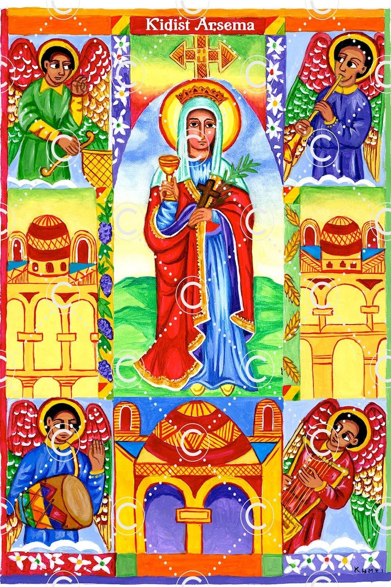 Saint Kidist Arsema Art Print: Ethiopian Christian Iconography - Etsy