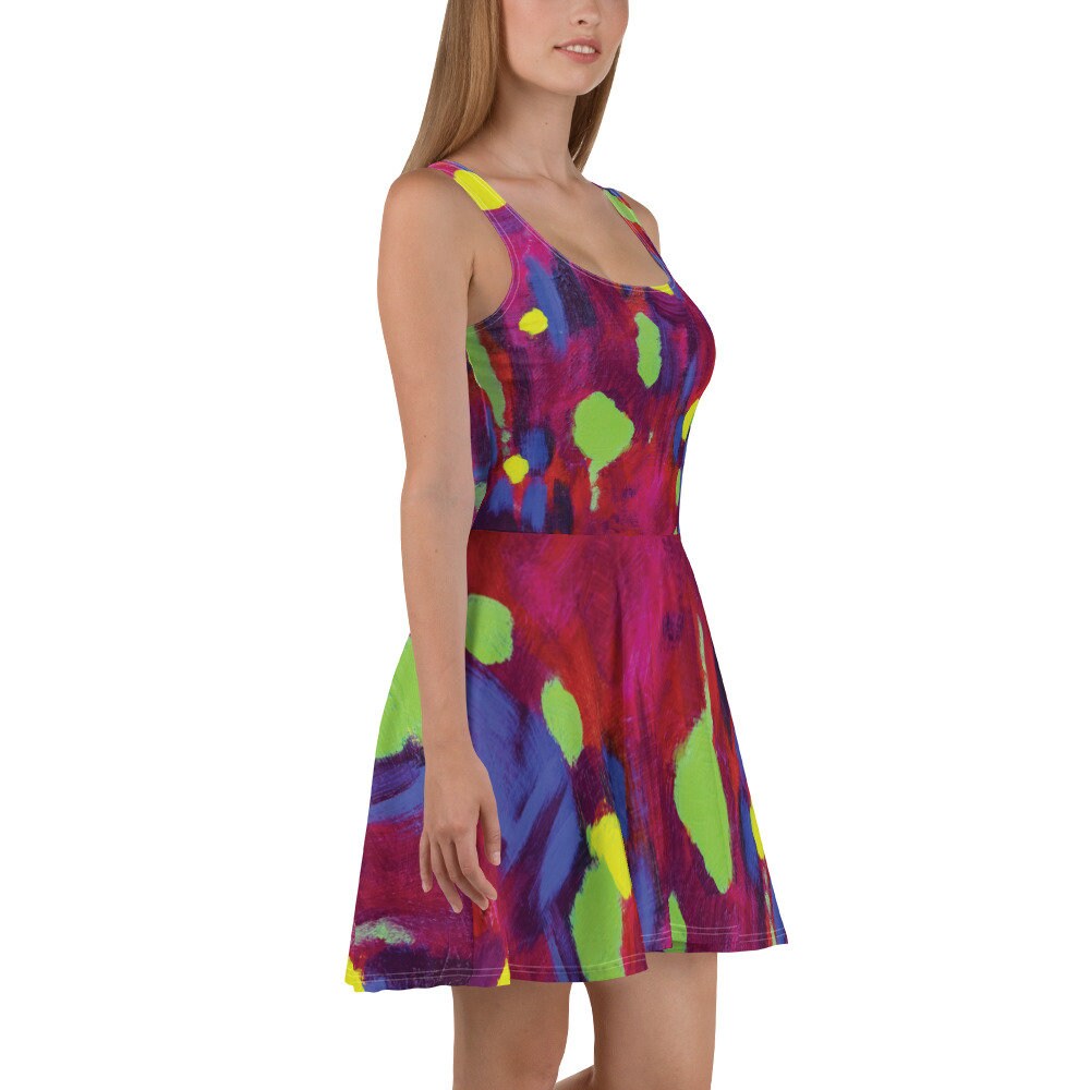 Beckie Renee Artistic Design Sporty Sleeveless Short Dress Tank Top ...