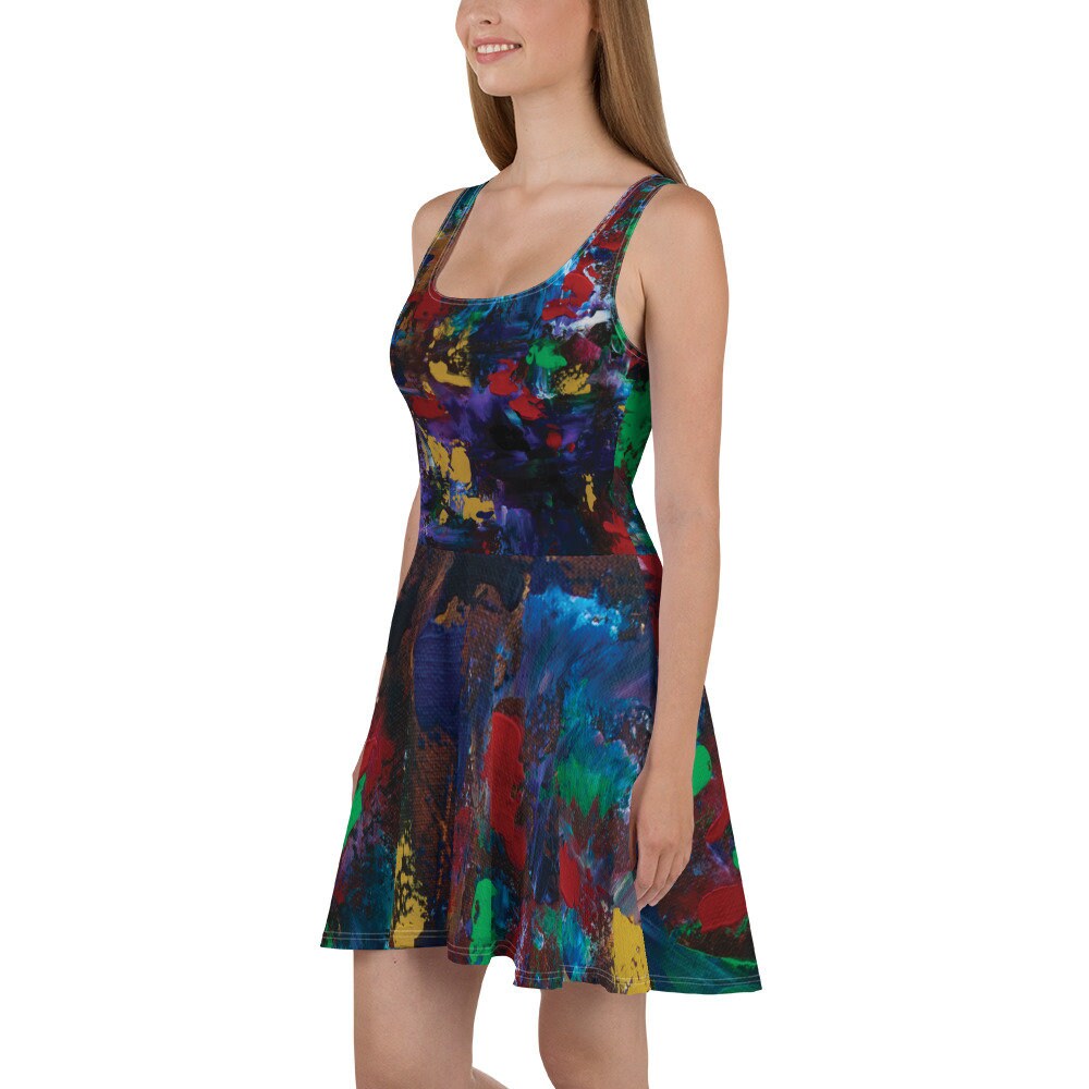 Beckie Renee Artistic Design Sporty Sleeveless Short Dress Tank Top ...