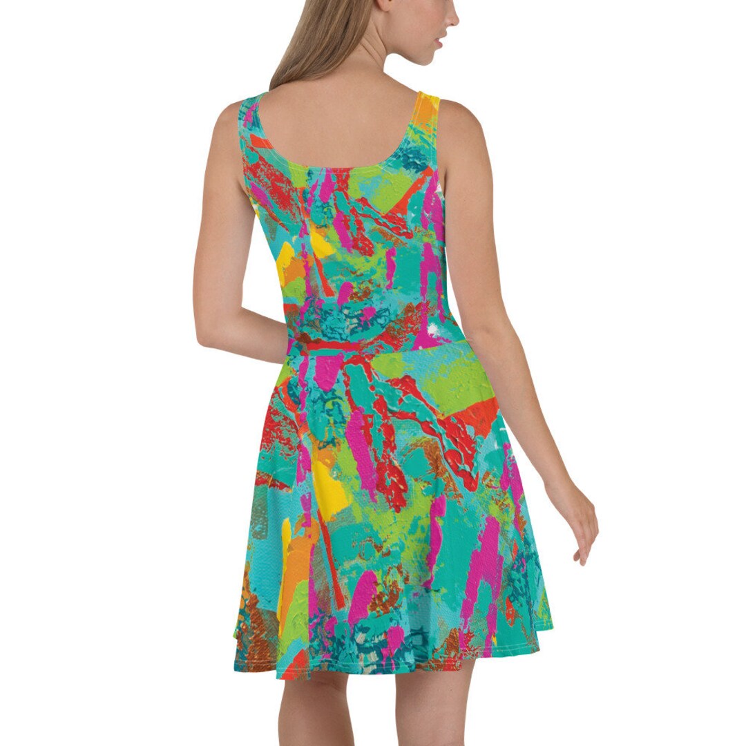 Beckie Renee Artistic Design Sporty Sleeveless Short Dress Tank Top ...