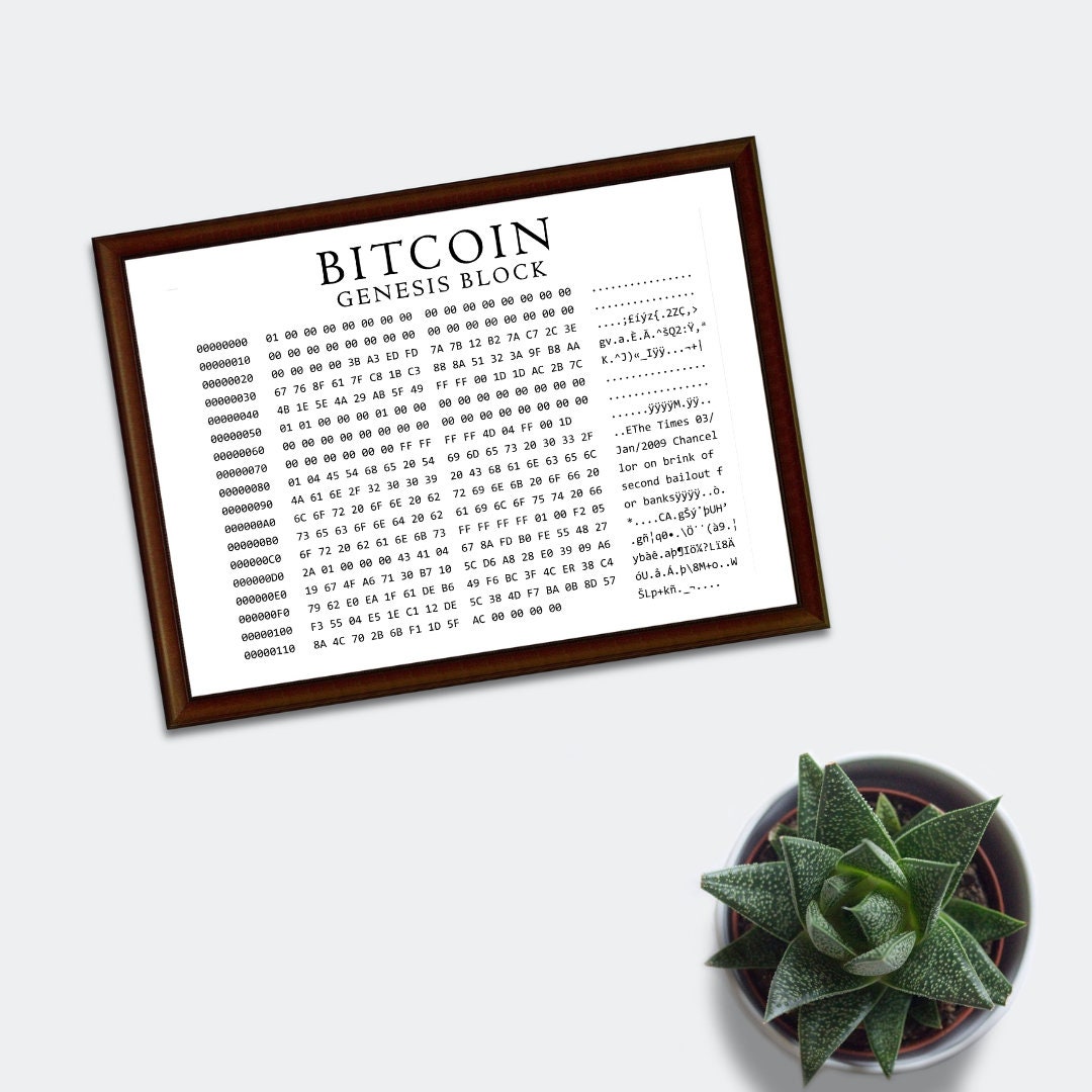 Bitcoin Genesis Block Art Formatted White Poster Digital - Etsy UK Bitcoin Genesis Block Art Formatted White Poster Digital - Etsy UK