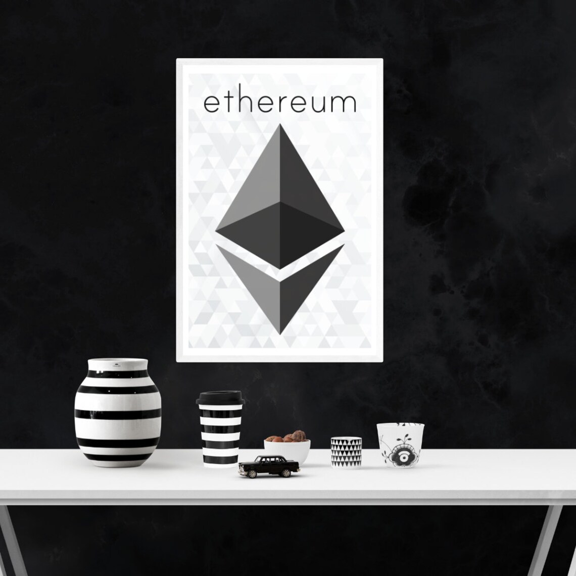 Ethereum Art, Hand Made, Poster, Print, Crypto Eth Poster, Ethereum ...