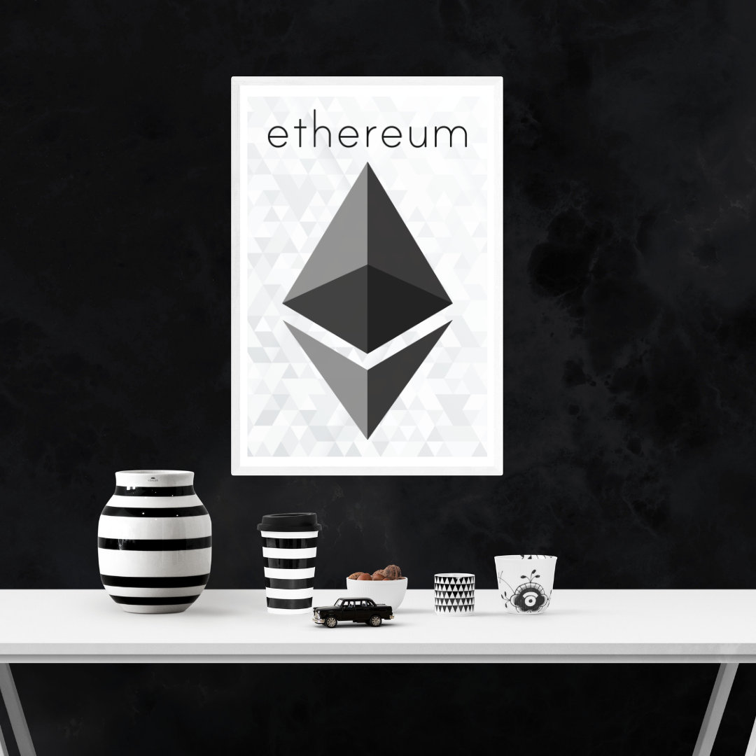 Ethereum Art, Hand Made, Poster, Print, Crypto Eth Poster, Ethereum ...