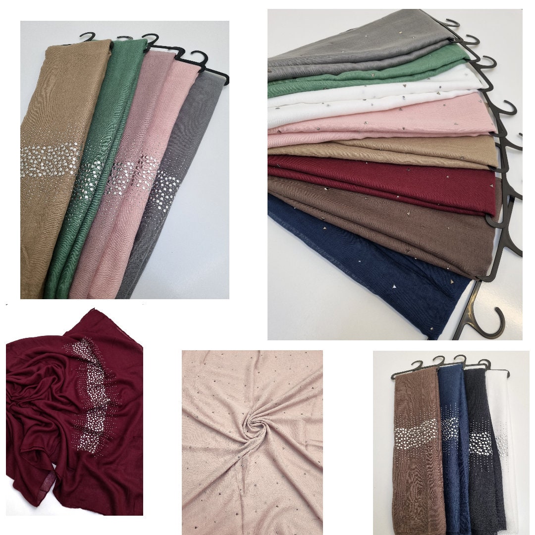 Maxi Hijab Design With Stones and Diamonte Party Hijab Formal Hijab ...