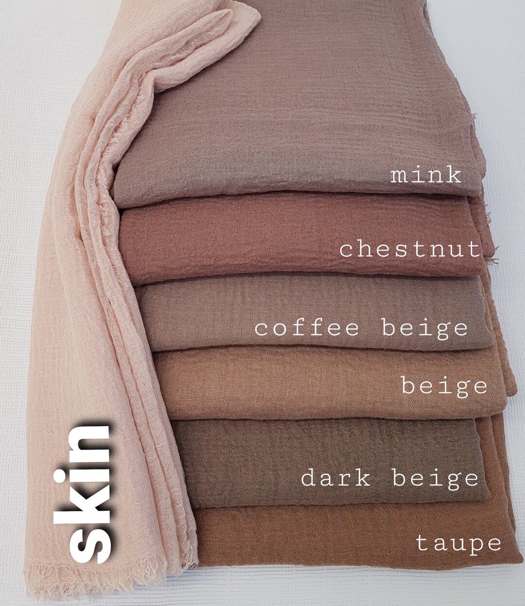 Crimp Viscose Scarf: Maxi Hijab With Frayed Edges - Etsy