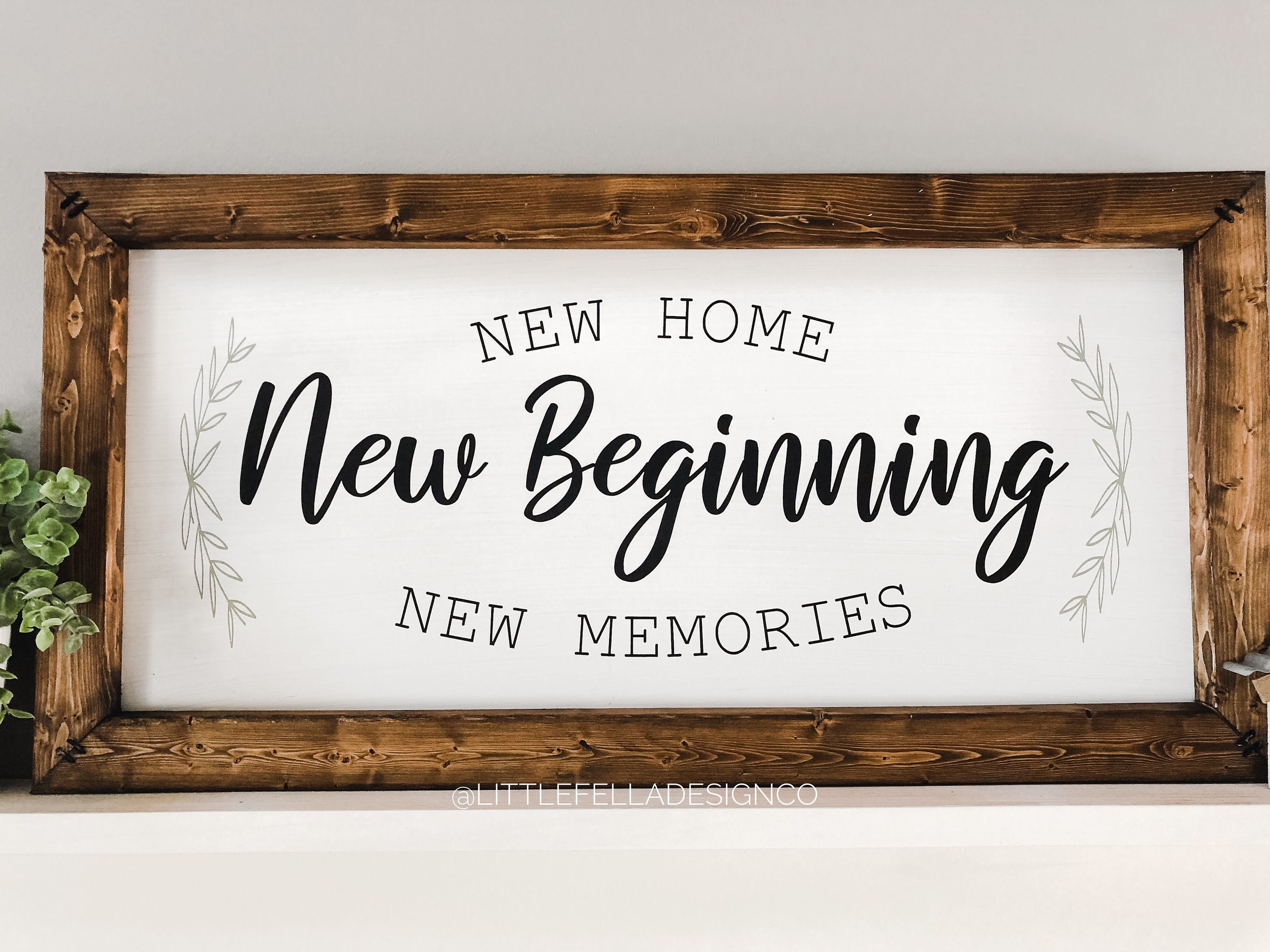 New Home New Beginning New Memories Wood Sign Housewarming | Etsy