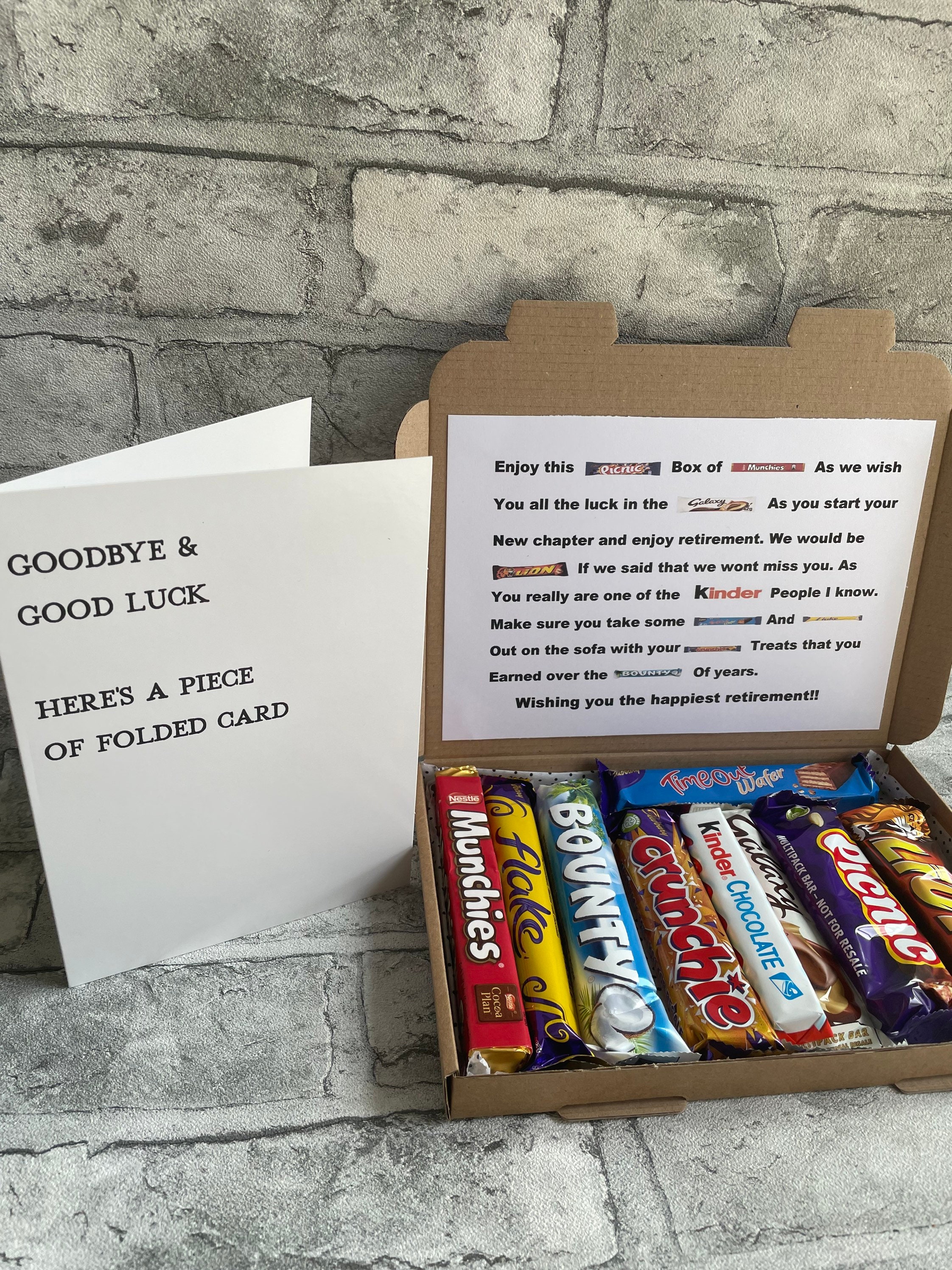 Retirement Treat Box - Gift - Goodbye Good Luck - Chocolate - Etsy UK
