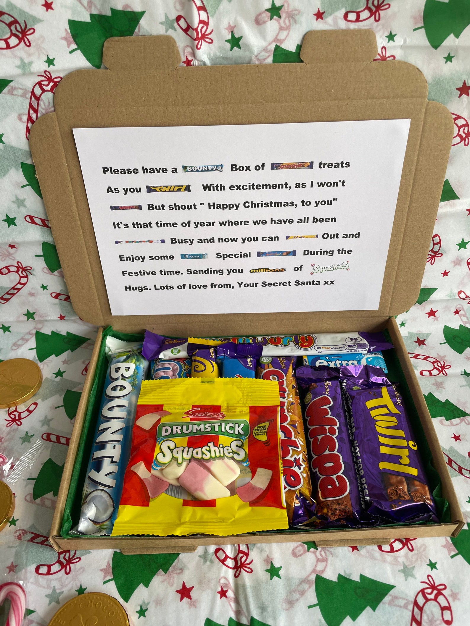 Secret Santa Treat Box Gift Chocolate Sweets Christmas - Etsy UK