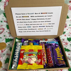 Secret Santa Treat Box Gift Chocolate Sweets Christmas - Etsy UK