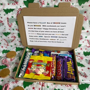Secret Santa Treat Box Gift Chocolate Sweets Christmas - Etsy UK