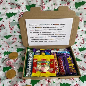 Secret Santa Treat Box Gift Chocolate Sweets Christmas - Etsy UK