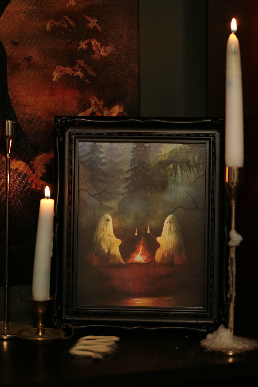 A Ghostly Campfire Original Oil Ghost Painting PRINT - Etsy