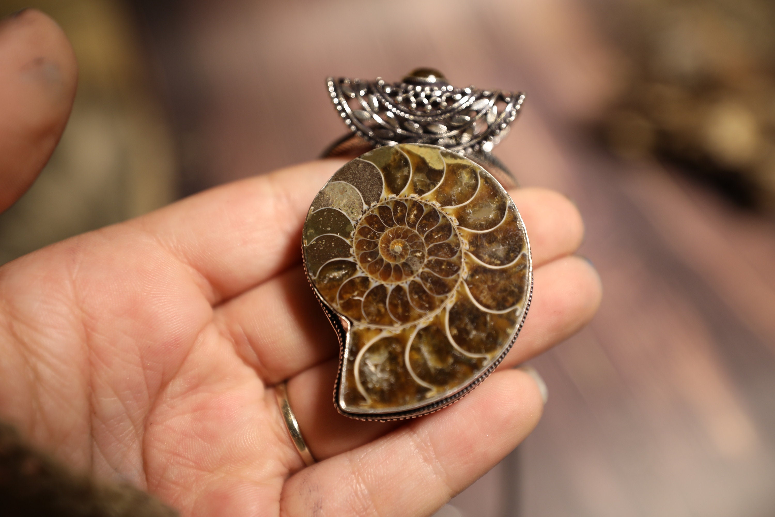 Nautilus Shell Sacred Geometry Necklace Nautilus Shell Sacred Geometry Necklace