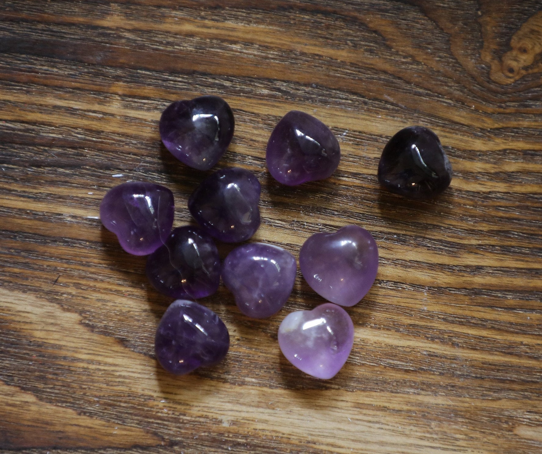 Hearts : Purple Amethyst Heart Crystals