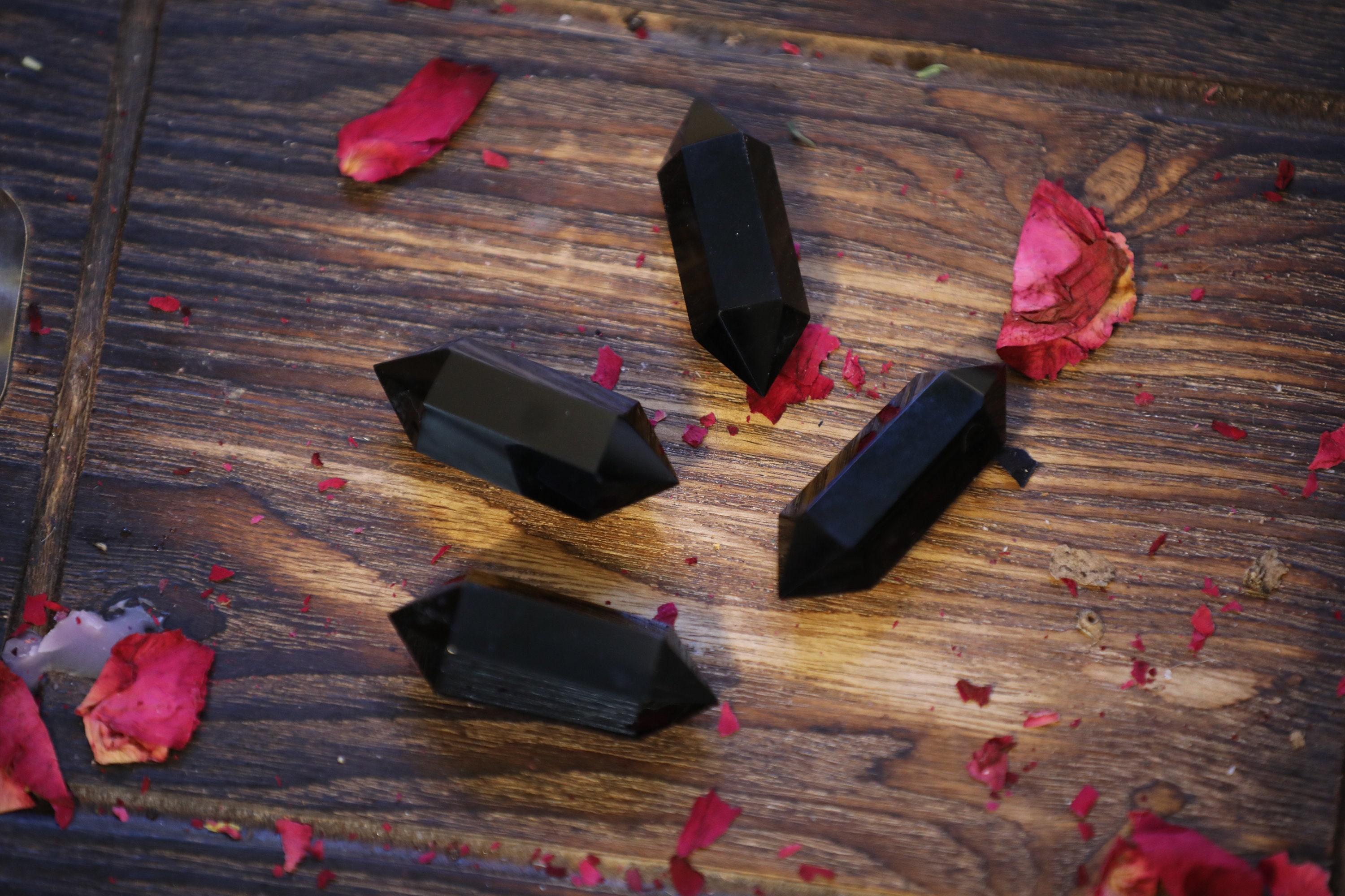 Obsidian Double Terminated Point Crystal