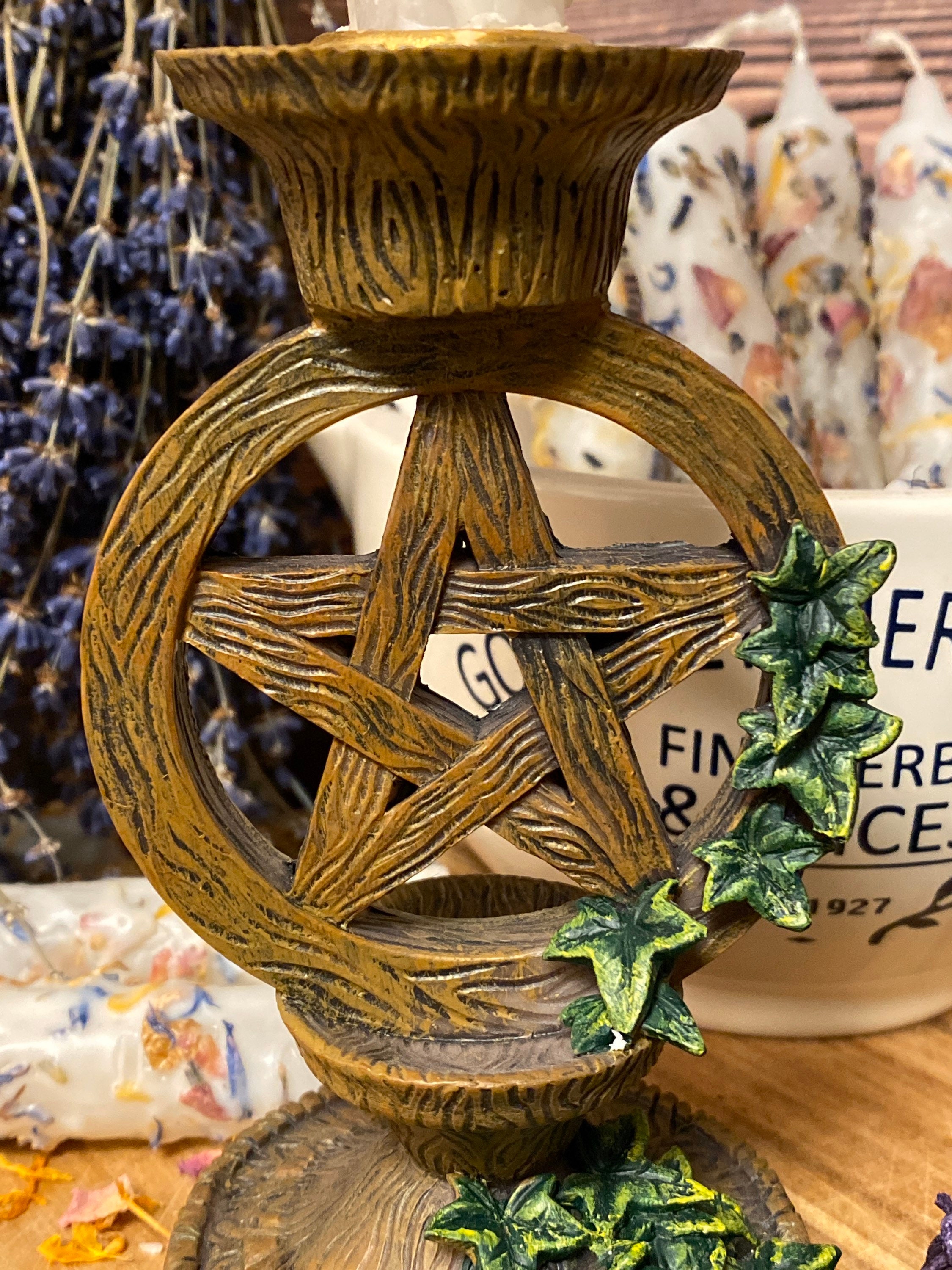 Forest Pentacle Candle Holder
