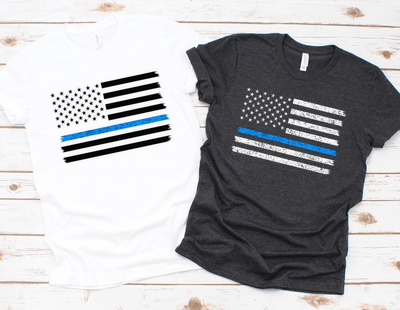 Police Usa Flag Shirt Tank Top Police Shirt Law Etsy