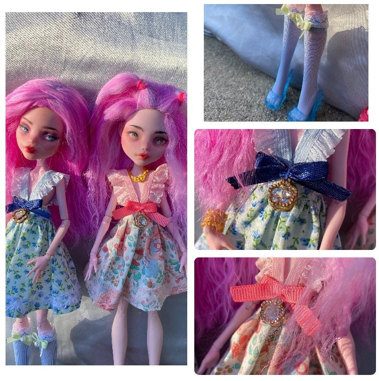 OOAK Twins Monster High Sisters Art Doll Draculara Repaints | Etsy