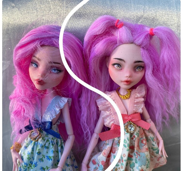 OOAK Twins Monster High Sisters Art Doll Draculara Repaints | Etsy