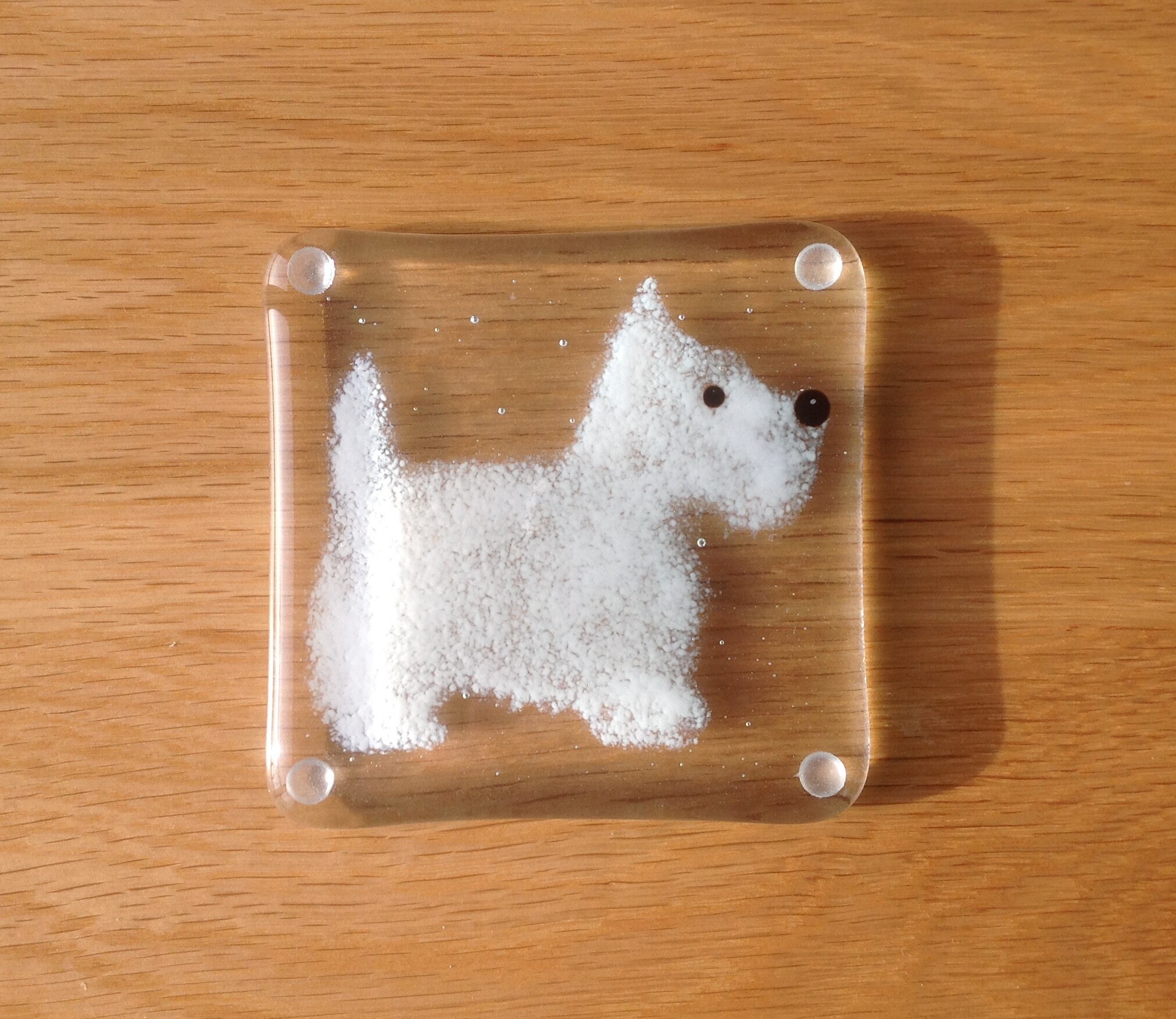 Fused Glass Scottie Dog Coaster | Etsy