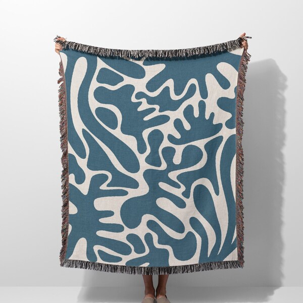 Blue Pattern Throw Blanket - Etsy